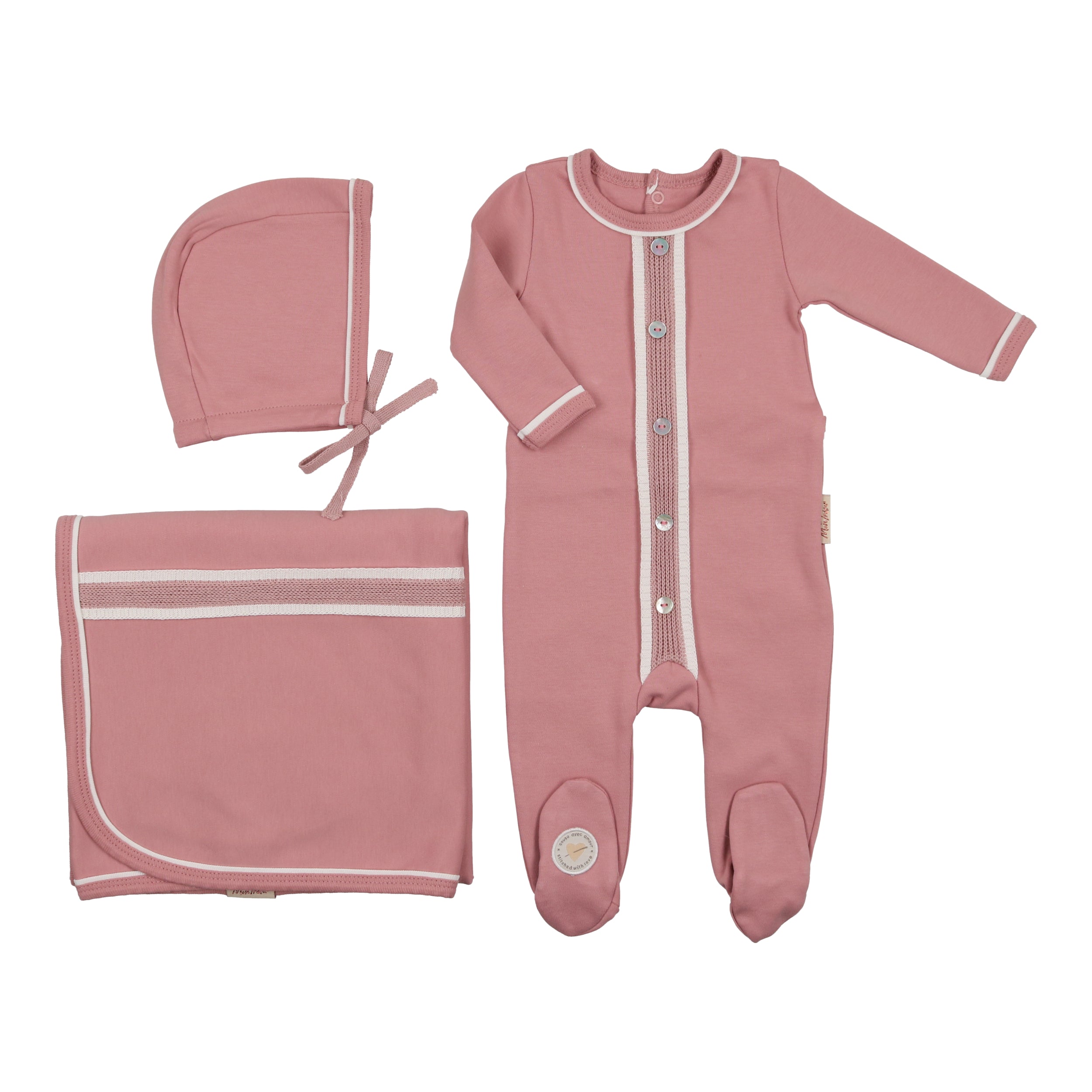 Mon Tresor Dimple Dot Mauve Three Piece Set – Infantinibaby