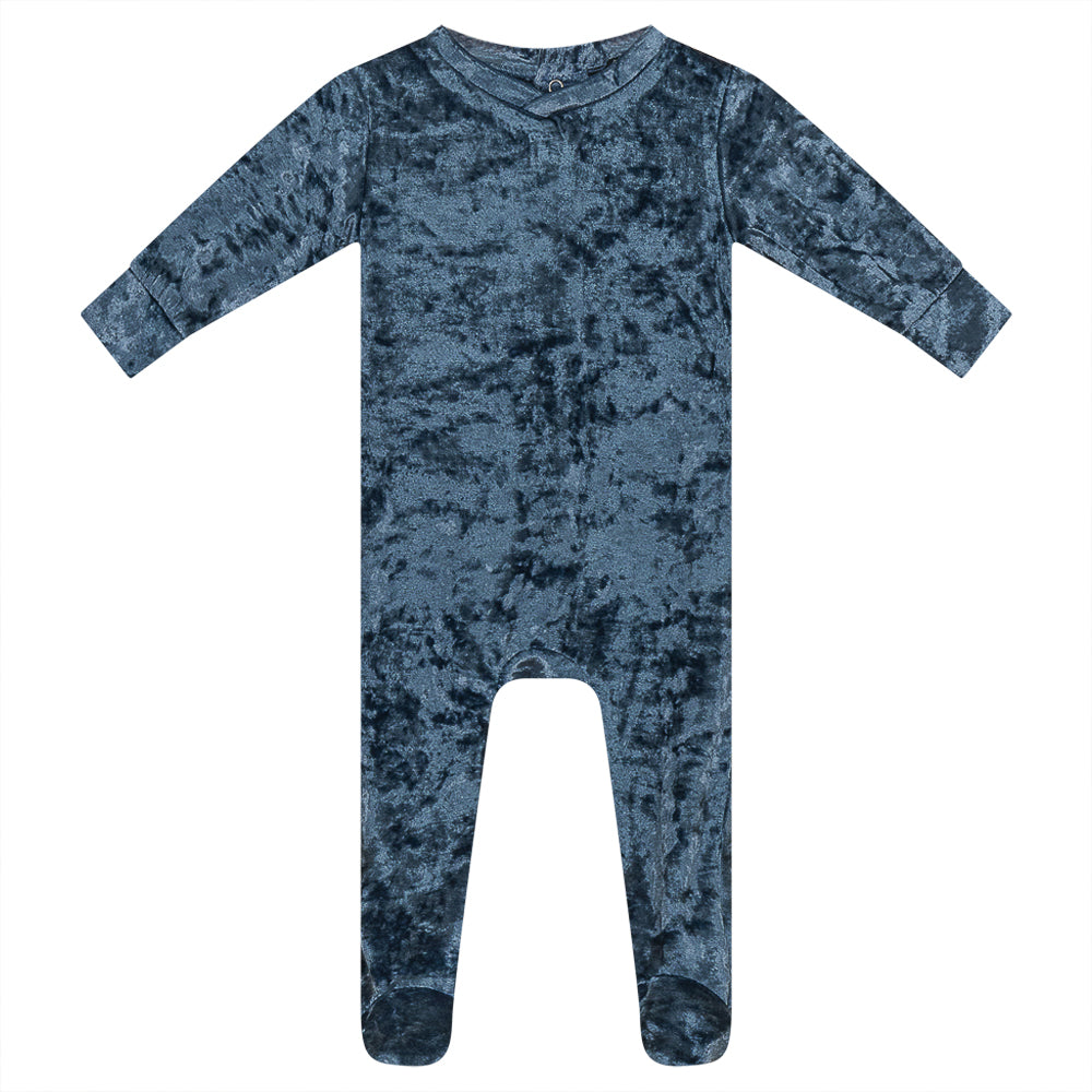 Bondoux Bebe Crushed Velour Navy Footie – Infantinibaby