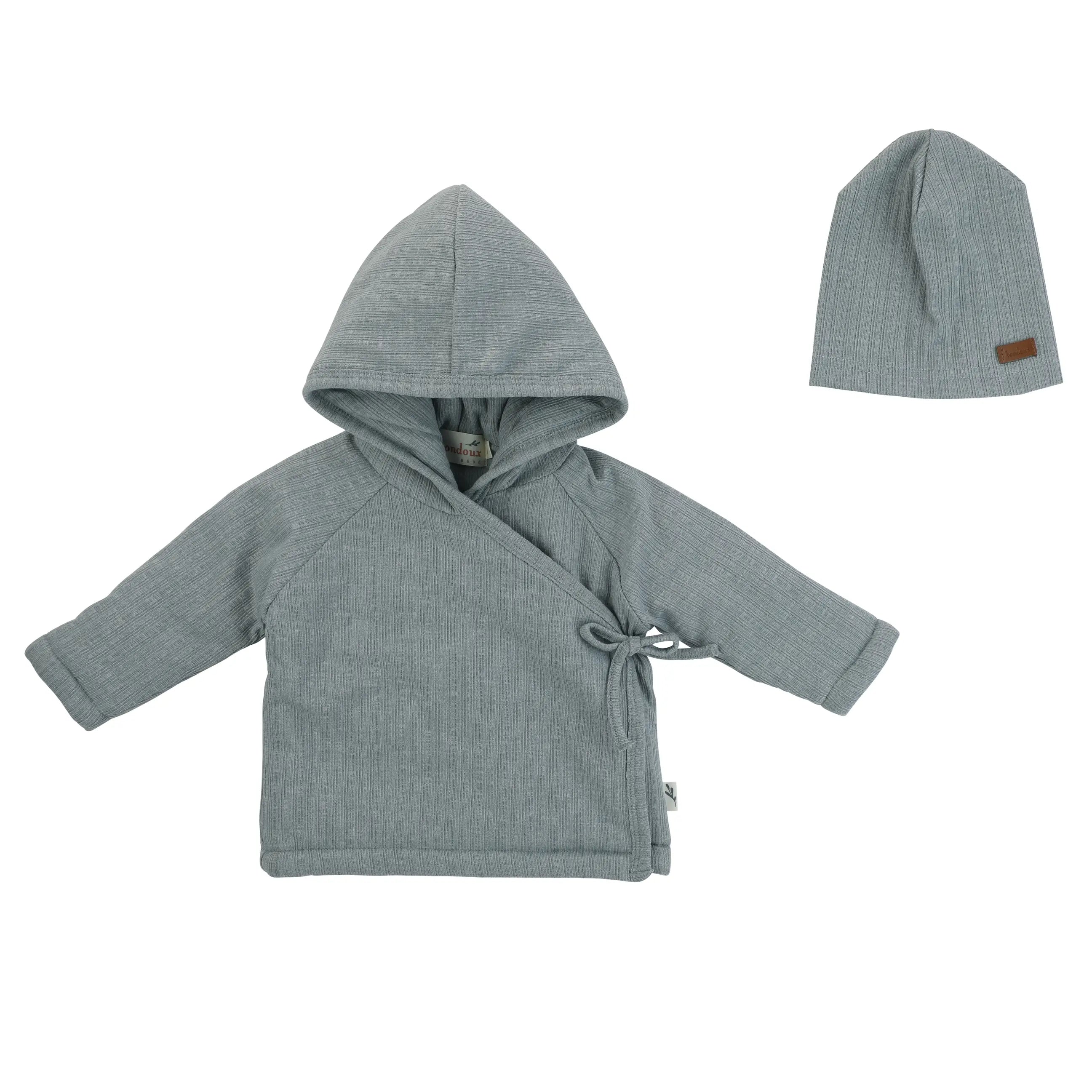 Bondoux Bebe Kimono Knit Blue Jacket with Beanie – Infantinibaby