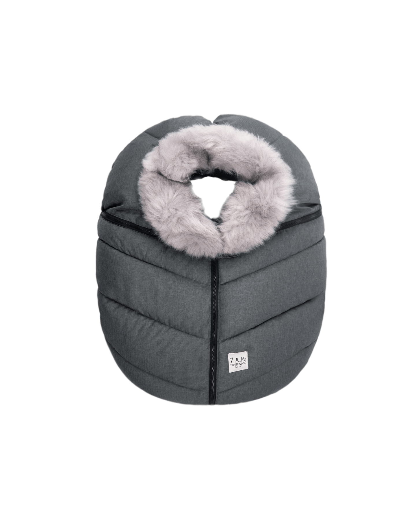 7AM Enfant Car Seat Cocoon - Tundra - Heather Grey/Dark Faux Fur 0-12M ...