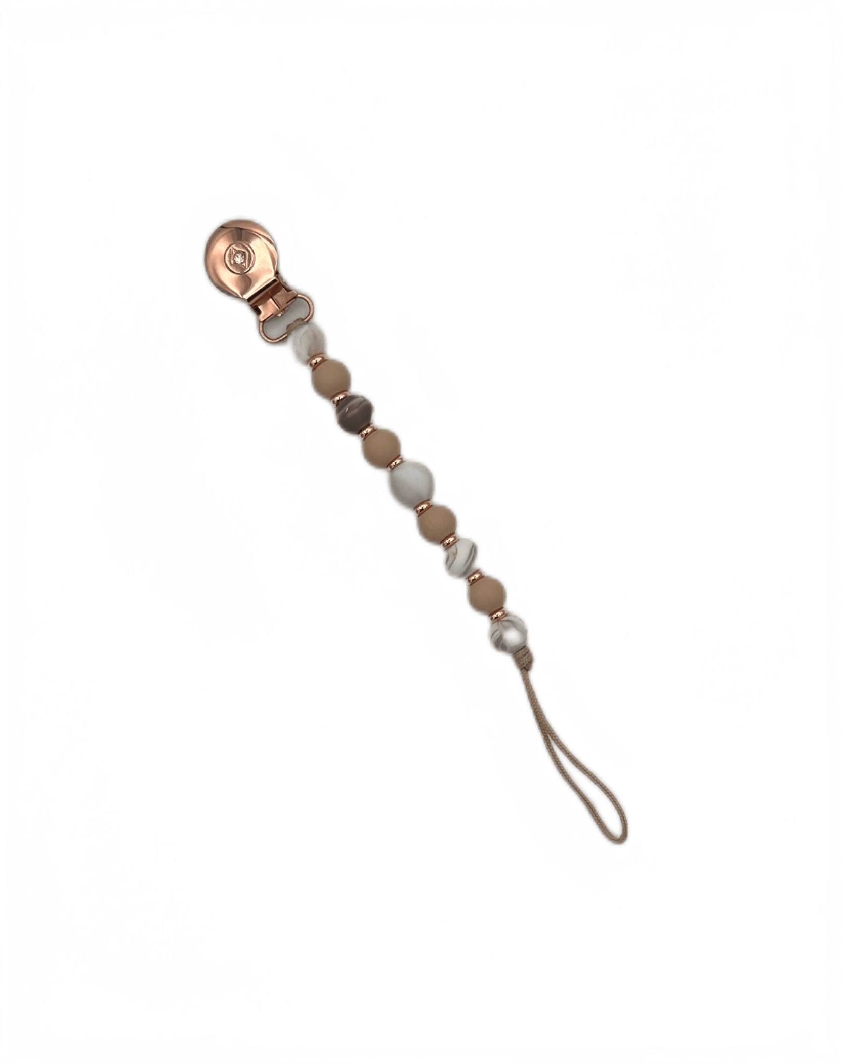 Crystal Dreams Basic Silicone/Rose Gold Pacifier Clip - Earthtones ...