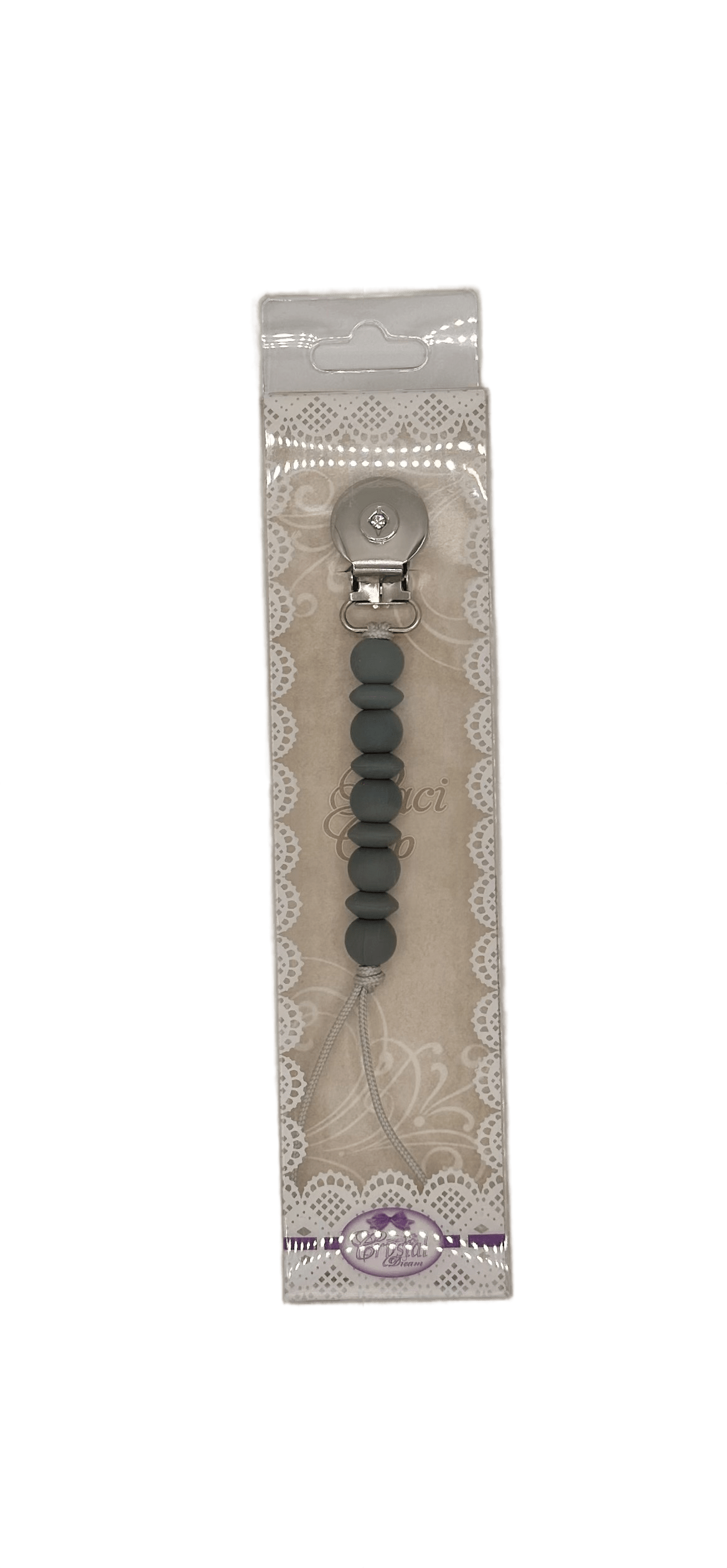 Crystal Dreams Basic Silicone Pacifier Clip - Charcoal Gray – Infantinibaby